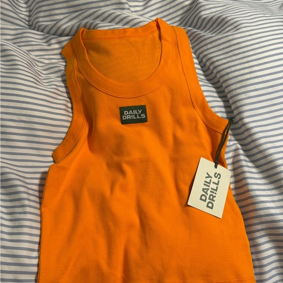 Daily Drills | Tops | Daily Drills Orange Tank Top Ml | Poshmark